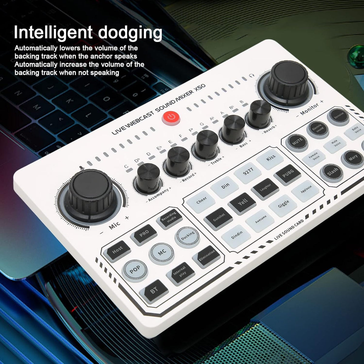 Live Sound Card white, Live Webcast Mixer X50, 12 Warm Up Sound Effect ...