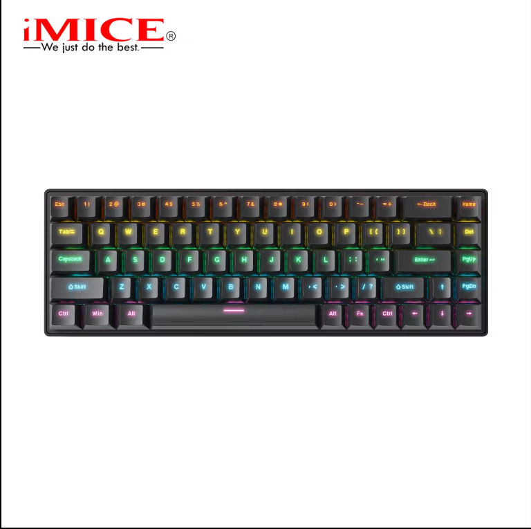 iMICE GK-690 LED Gaming Mechanical Keyboard, Black. RED Switch. Arabic ...